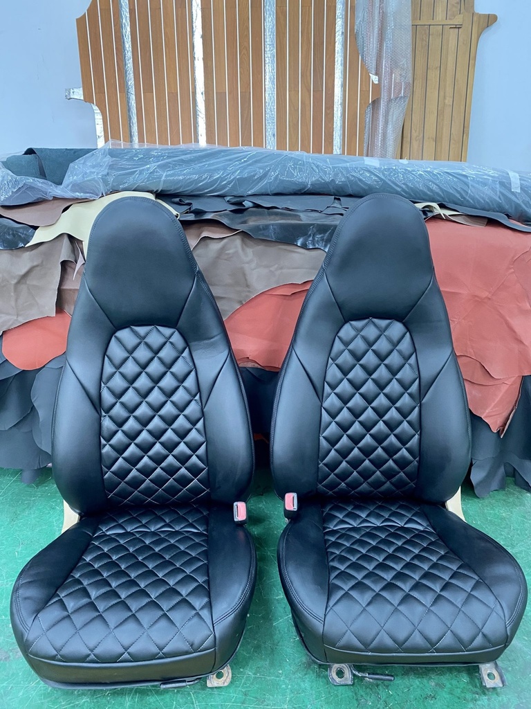 Quilted Seat Covers Diamond Stitching For Miata NB2 CarbonMiata